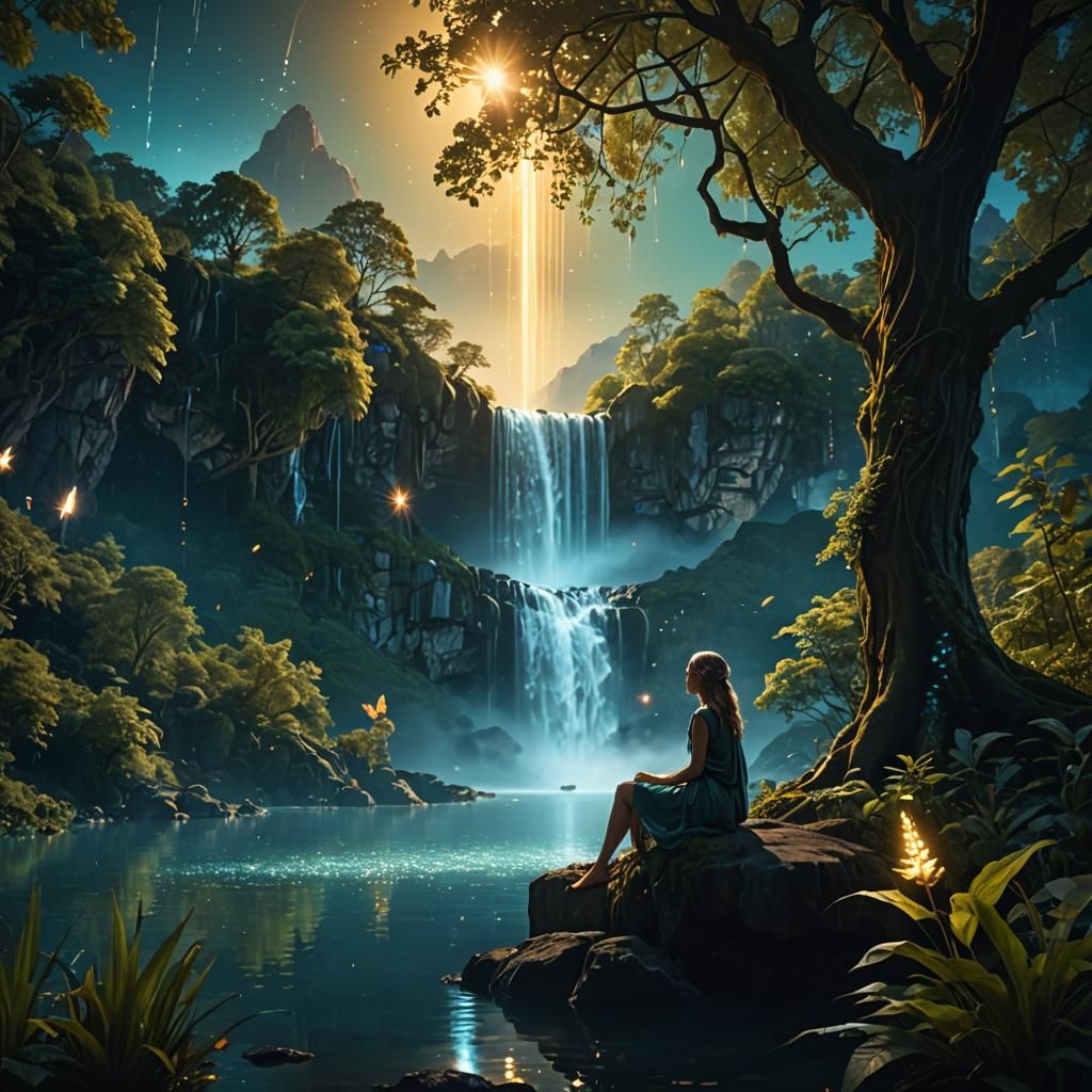 at an epic waterfall - AI Generated Artwork - NightCafe Creator