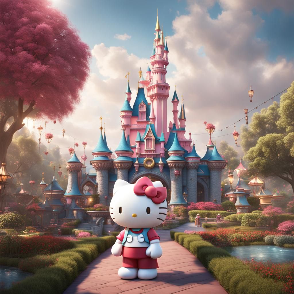 Hello Kitty in Disneyland - AI Generated Artwork - NightCafe Creator