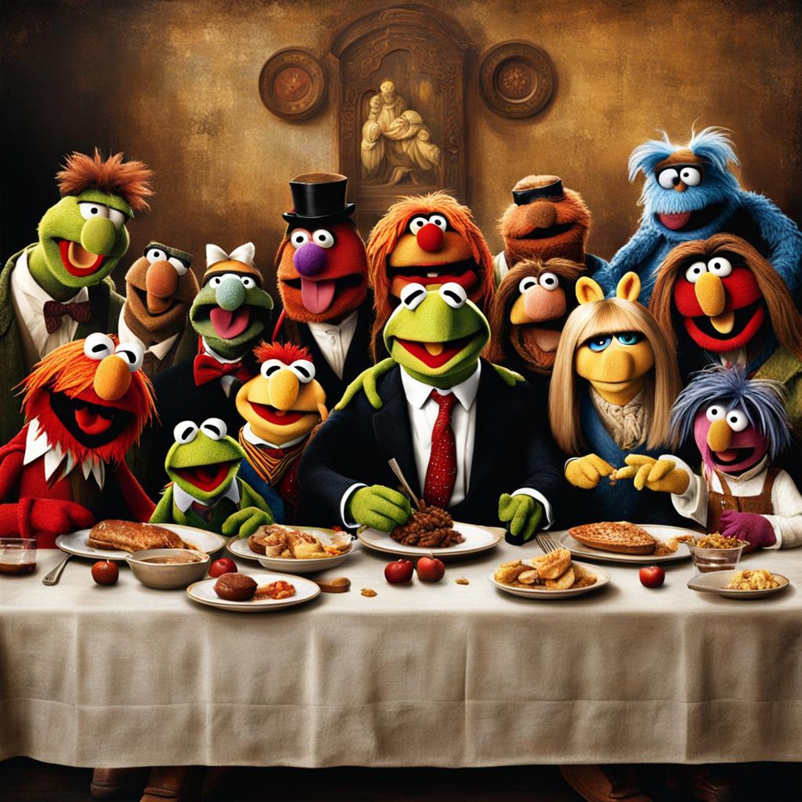 The Last Muppet Supper - AI Generated Artwork - NightCafe Creator