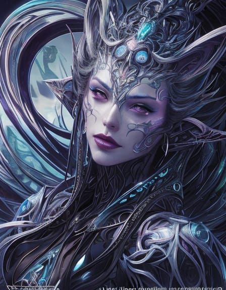 Sylvari Style Artwork. - Sylvari Goddess Reflected in Mirror...