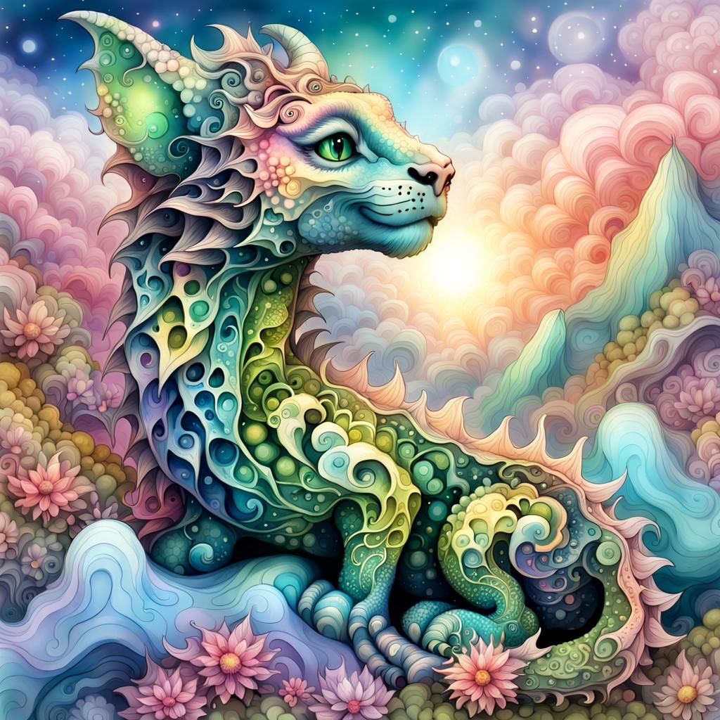 Feline Dragon!!!! - AI Generated Artwork - NightCafe Creator