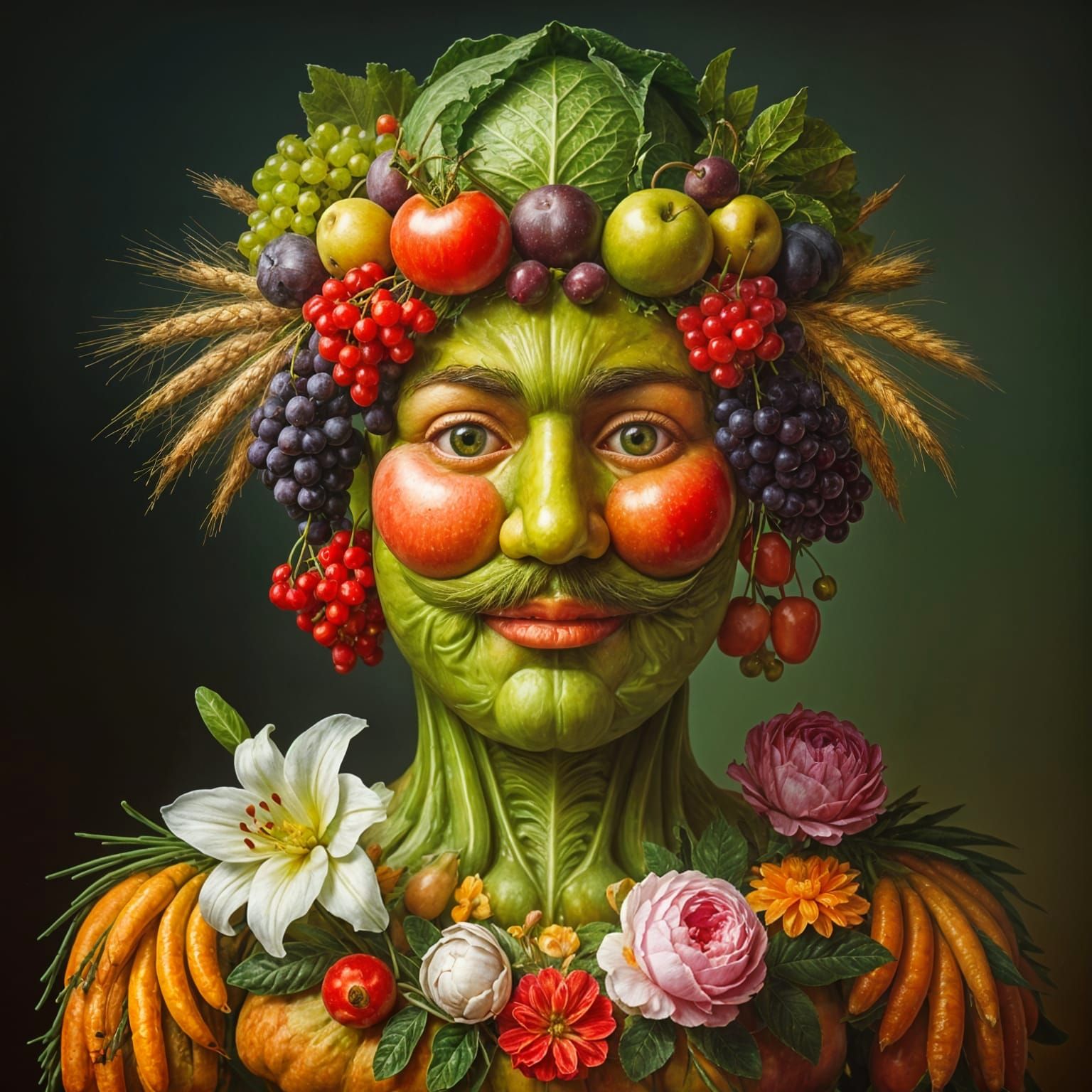 vegetable portrait... - Renaissance-Style Vegetable Portrait...