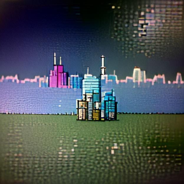 8 Bit City Skyline, 8 Bit Resolution (Ouroboros Output: Coherent🔁 ...