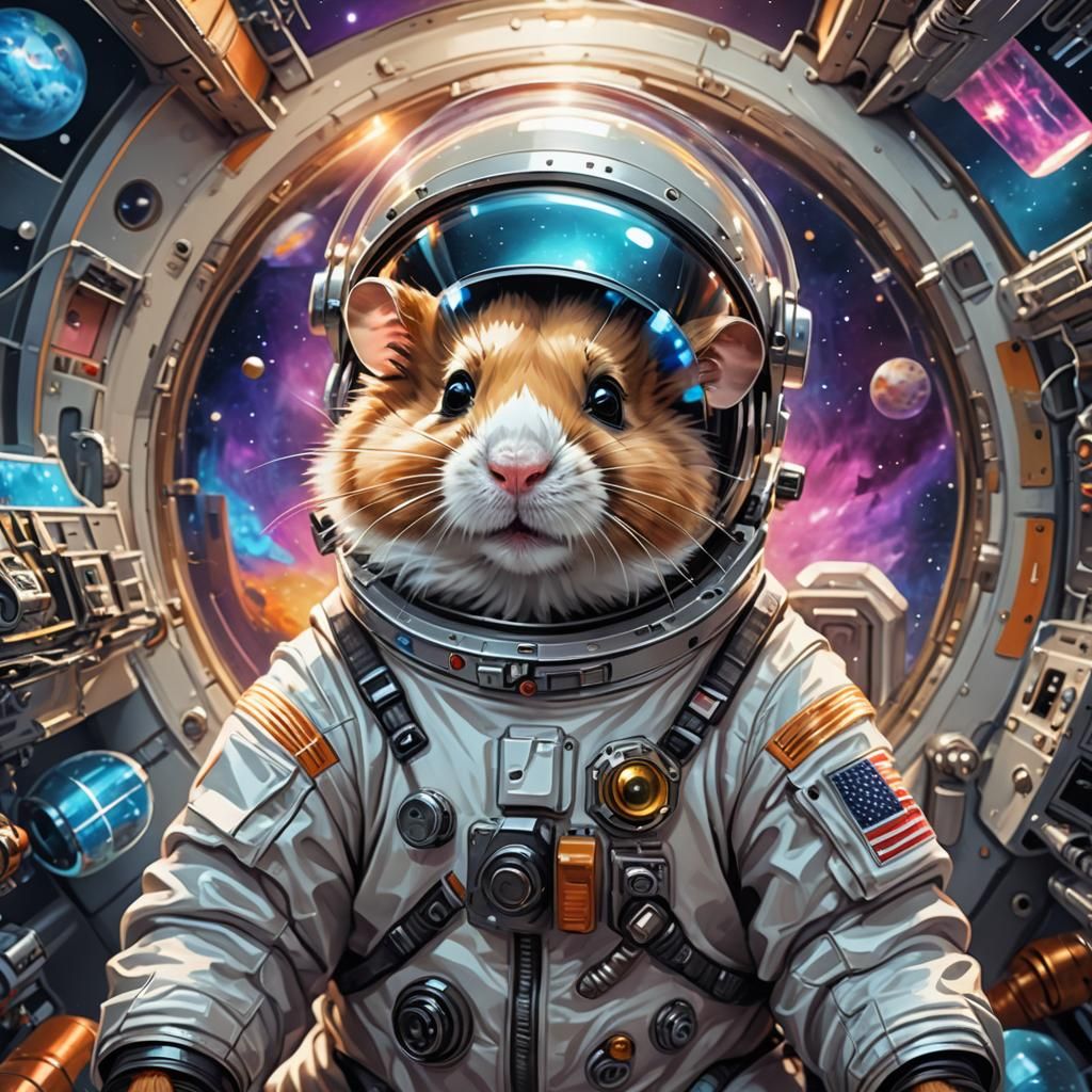 Hamster in Space! - AI Generated Artwork - NightCafe Creator