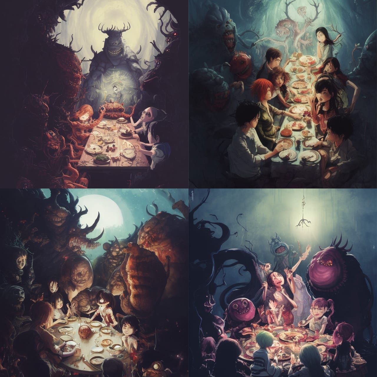 Dinner with Monsters Creation - AI Generated Artwork - NightCafe Creator