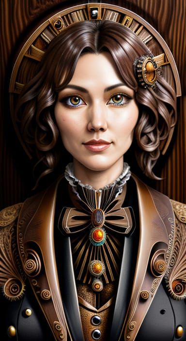 Steampunk Woodgrain Mandelbulb Quilling Tuxedo Paladin Cyborg