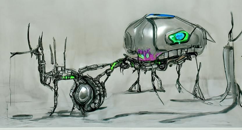 Concept drawing: organic xenobot - AI Generated Artwork - NightCafe Creator