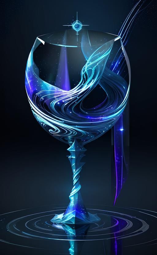 Glass Enchanted midnight ripple reflection Magic light flow Cosmic ...