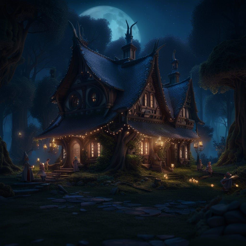 Elf house in the forest - AI Generated Artwork - NightCafe Creator
