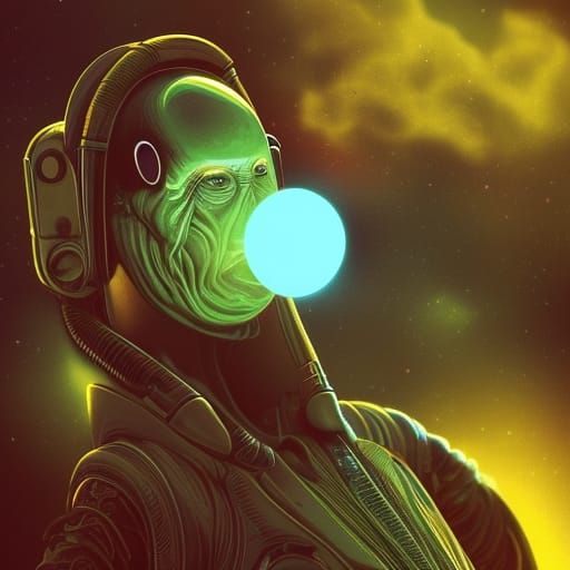 Alien Bubble Gum ad - AI Generated Artwork - NightCafe Creator