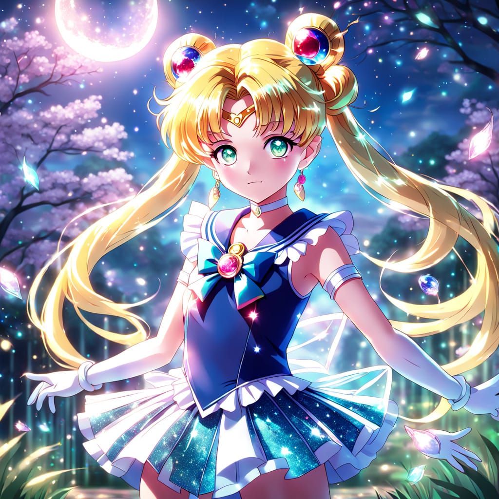 Sailor Moon and her Iconic Tiara - Magical Girl Icon in Moon...