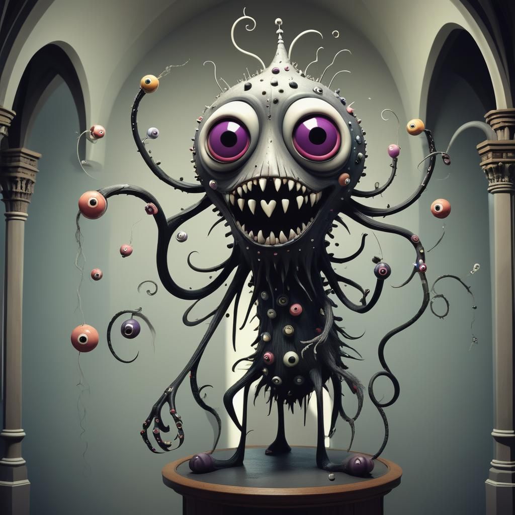 A whimsical and surreal 3D artwork featuring a wacky creature called ...