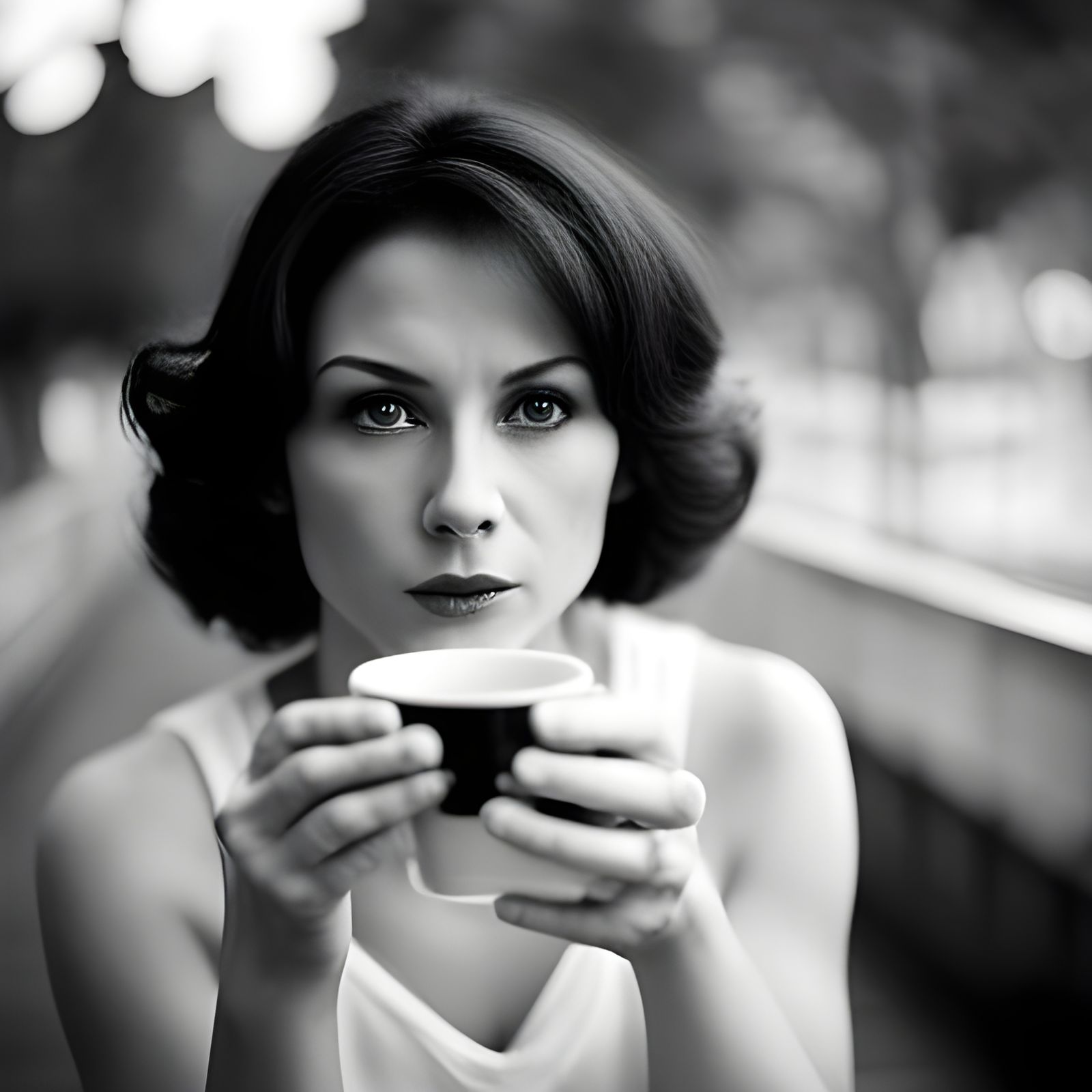 Woman coffee cigarettes - AI Generated Artwork - NightCafe Creator