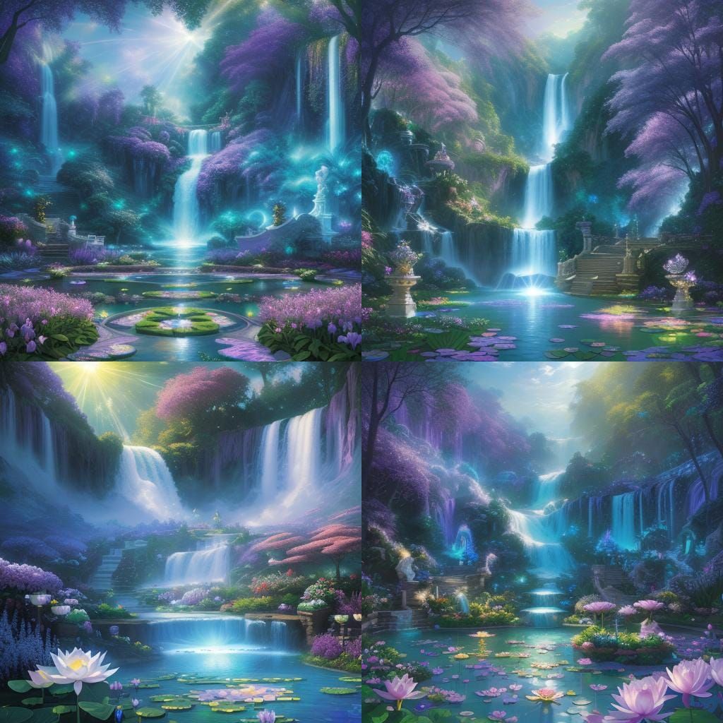 Beautiful magical Astral garden with a white marble pathway, 4 ...