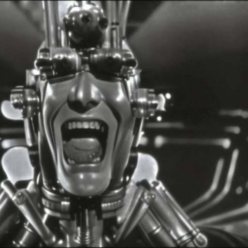 In Fritz Lang's Metropolis, Rotwang, the mad scientist, laughs ...