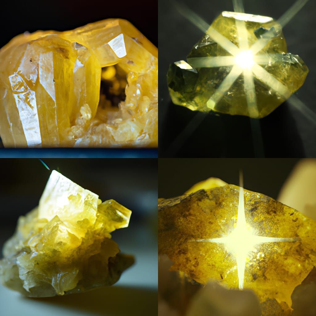 Starburst Yellow Elbaite, lit from within. 8k, uhd - AI Generated ...