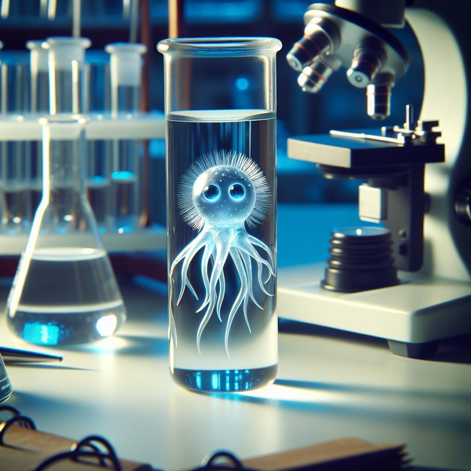 A cute strange multi-limbed little creature reminiscent of quick silver ...