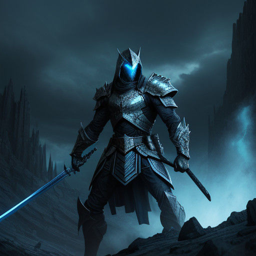 Epic Teknoman Blade in Heroic Combat Pose - AI Art