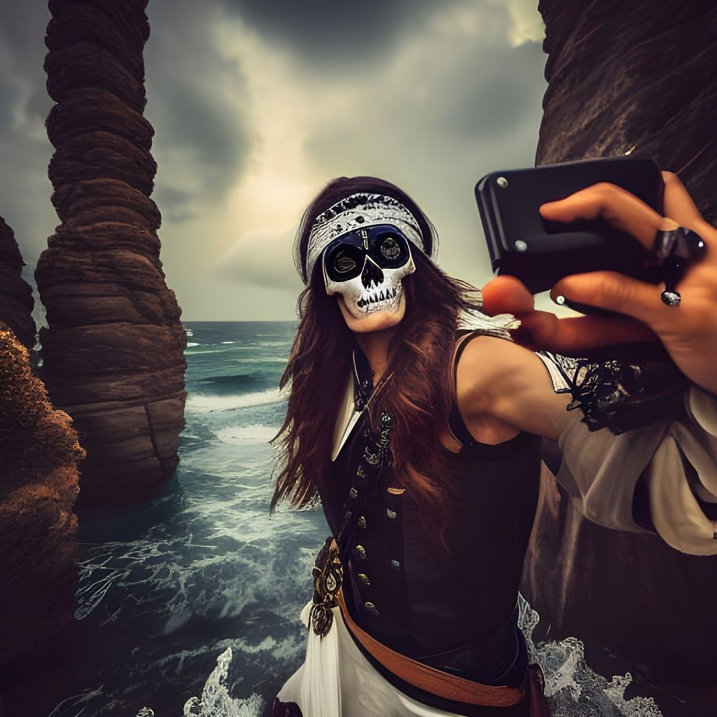 Pirate making selfie - AI Generated Artwork - NightCafe Creator