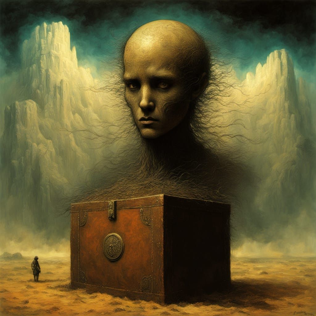 Vivid Surrealist Box Scene in Neon Colors - AI Art