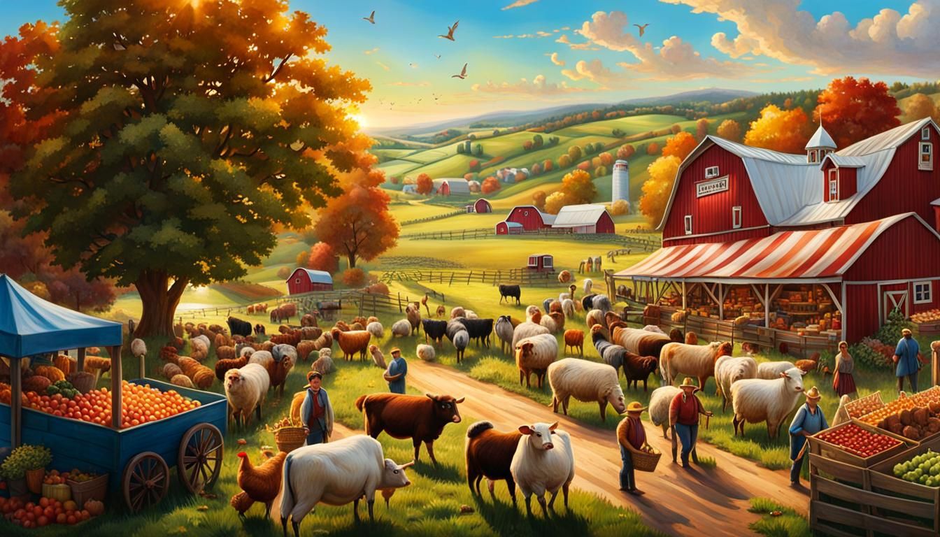 Countryside Village Farm Life - AI Generated Artwork - NightCafe Creator