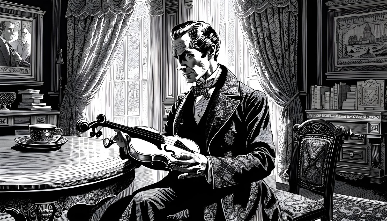 Sherlock Holmes at 221B Baker Street by Finlay (III) - AI Generated ...