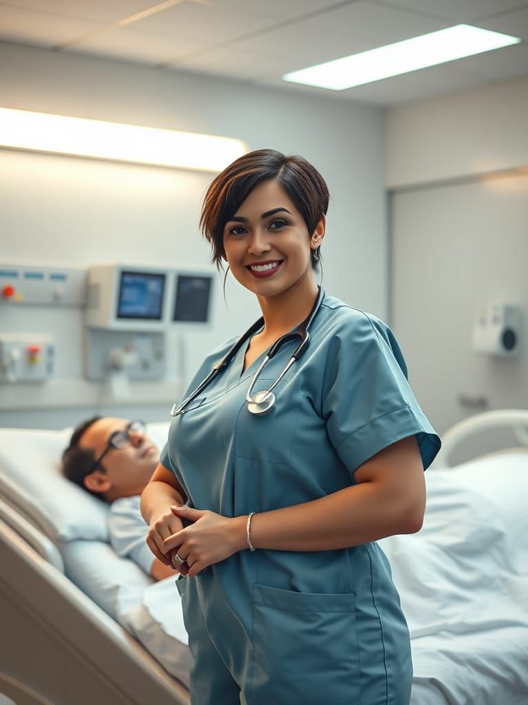 Skilled nurse - Realistic Portrait of a Modern Nurse