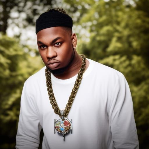 rapper with a cool necklace - AI Generated Artwork - NightCafe Creator