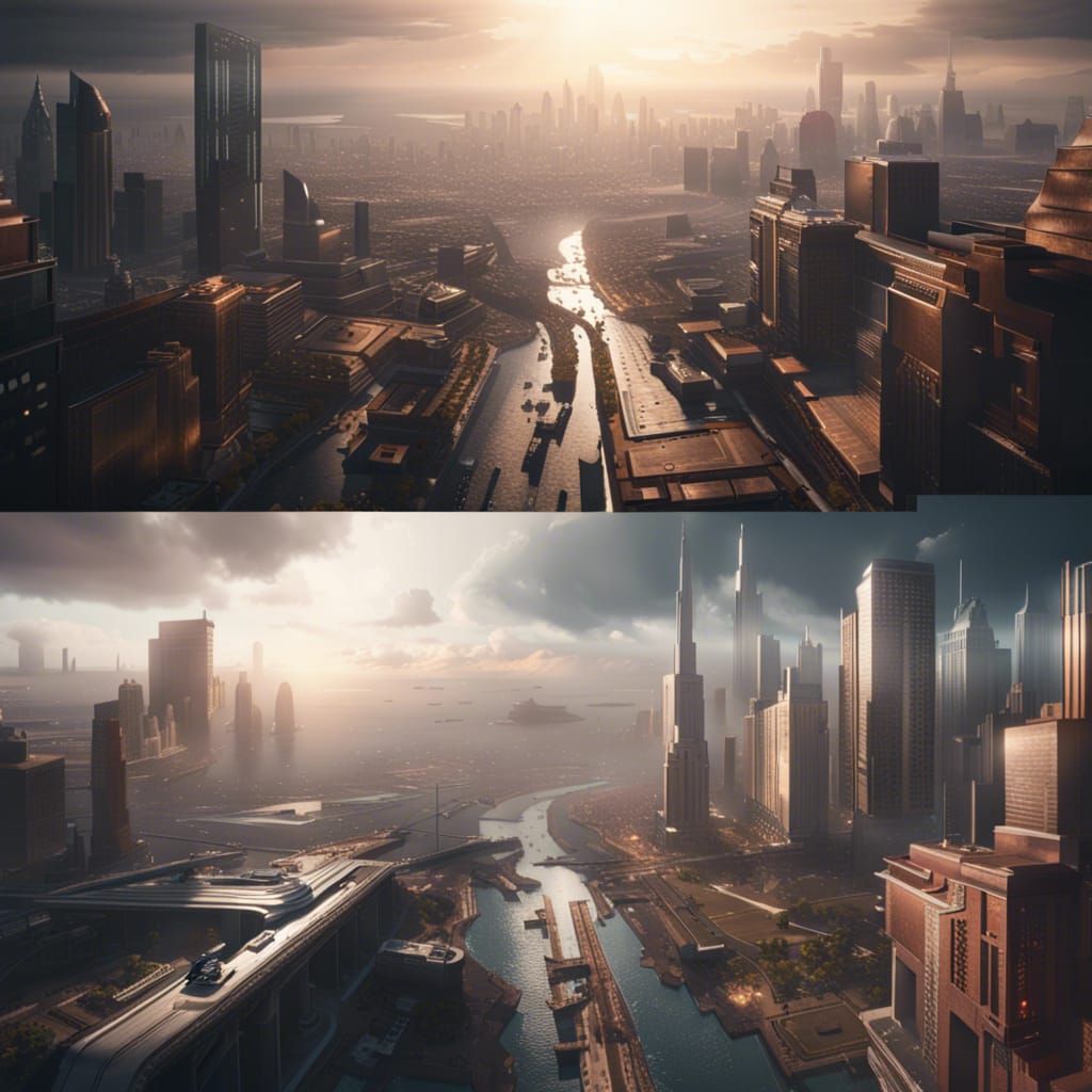 Metropolitan in the year 2100 - AI Generated Artwork - NightCafe Creator