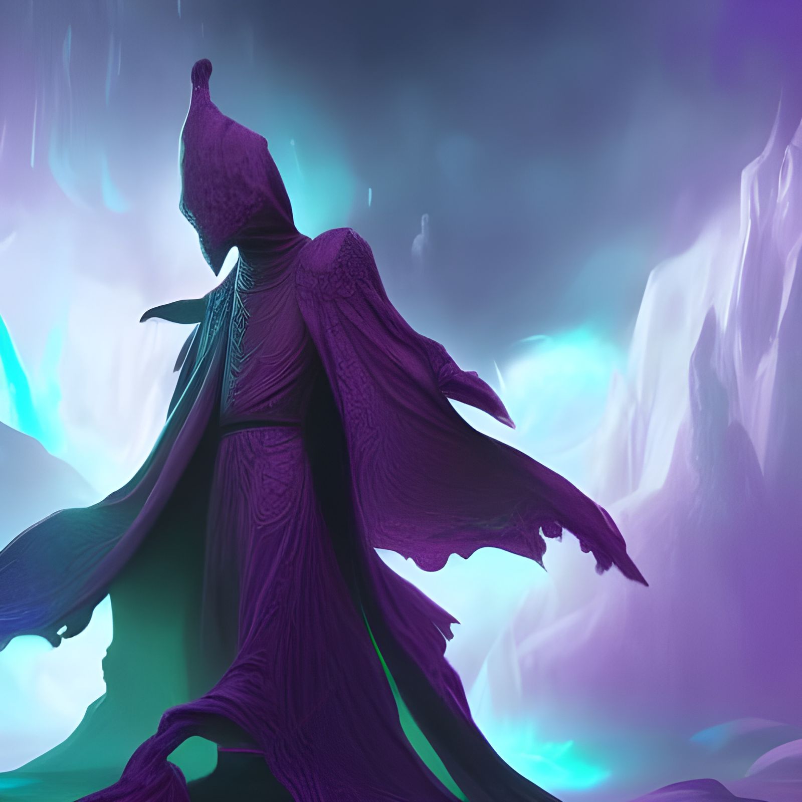 Purple and Green Cloaked Humanoid - AI Generated Artwork - NightCafe ...