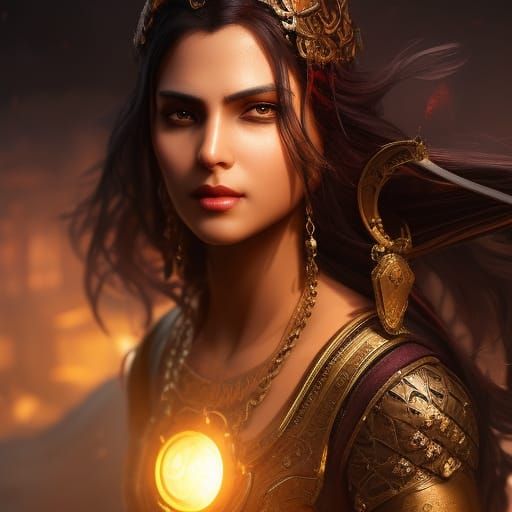 Pretty Indian warrior princess - AI Generated Artwork - NightCafe Creator