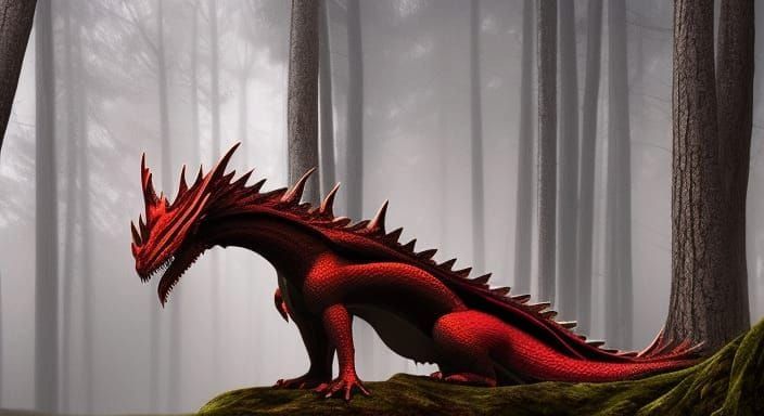 Sanguine Forest Drake - AI Generated Artwork - NightCafe Creator