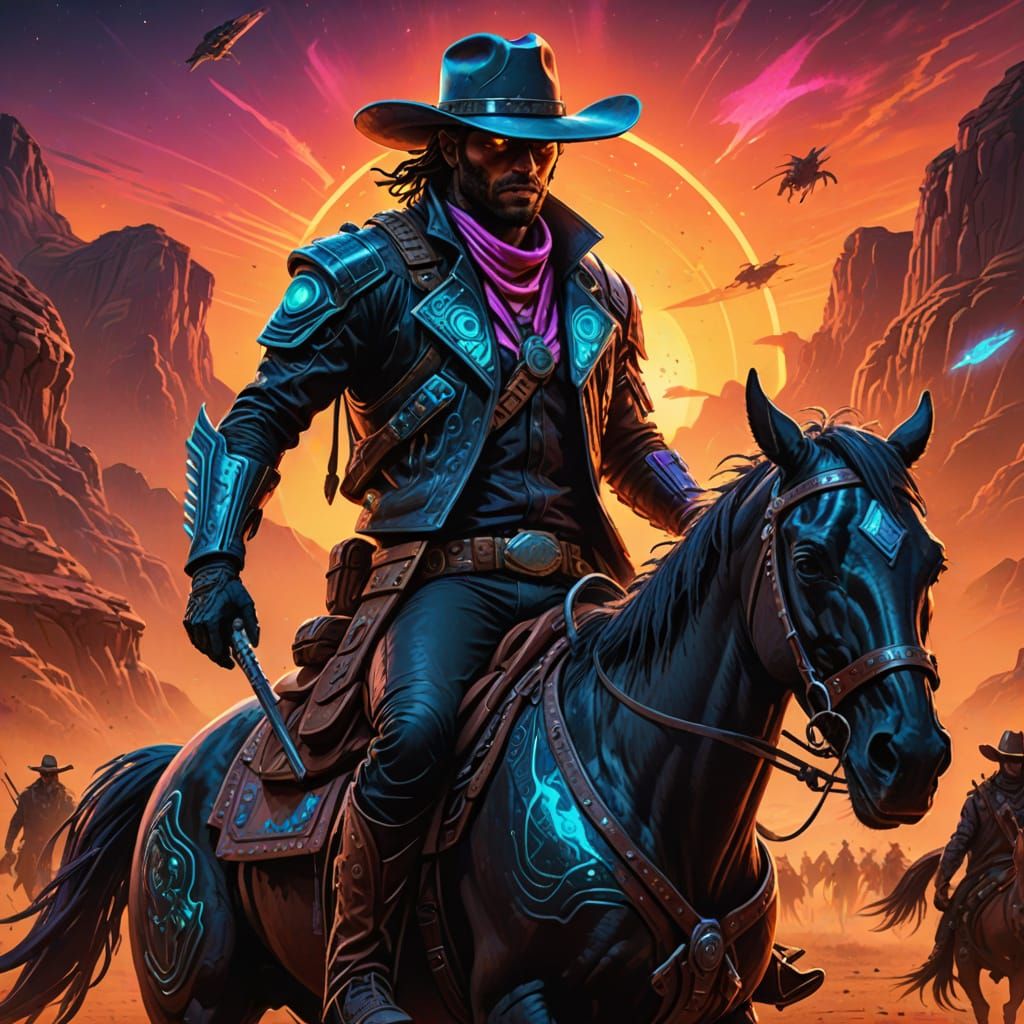 Alien Slayer Cowboy - Alien Slayer Cowboy Rides in Sunset Co...