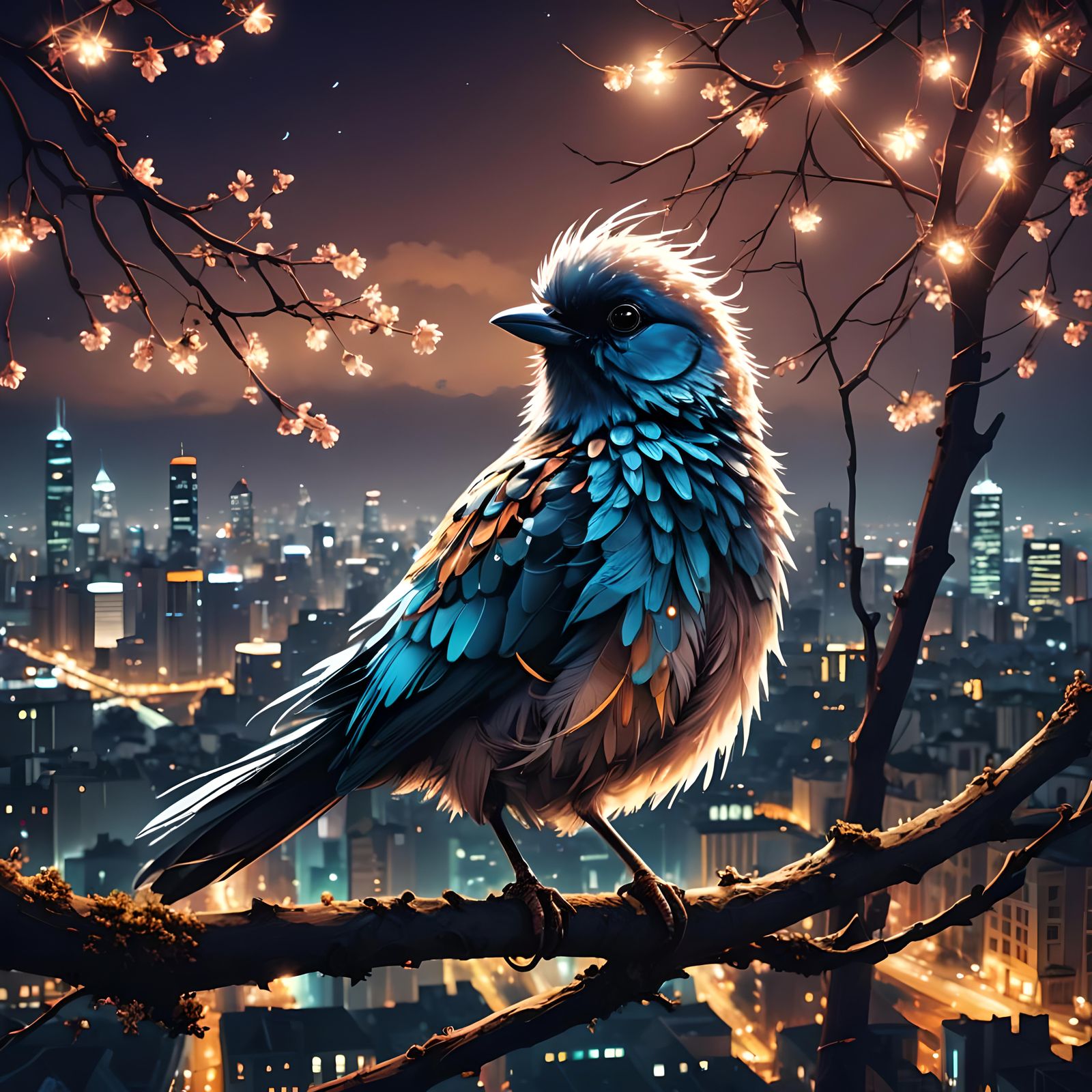 Bluebird Singing in the Dead of Night - AI Generated Artwork ...