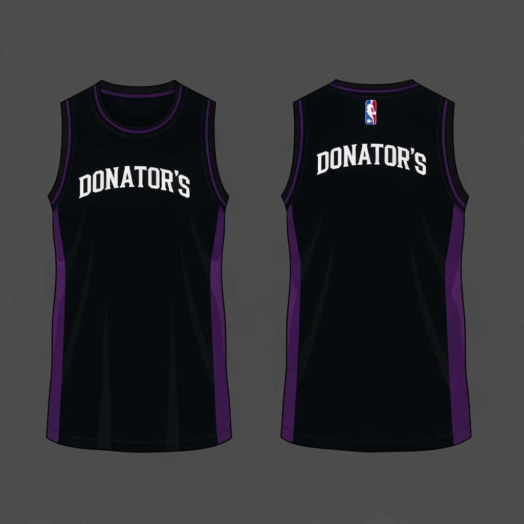 Dark Violet Basketball Jersey with Bold Typography - AI Art