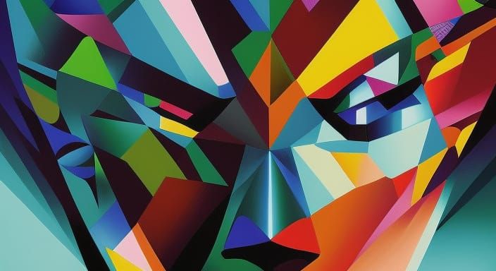 "Geometric Art Woman" - AI Generated Artwork - NightCafe Creator