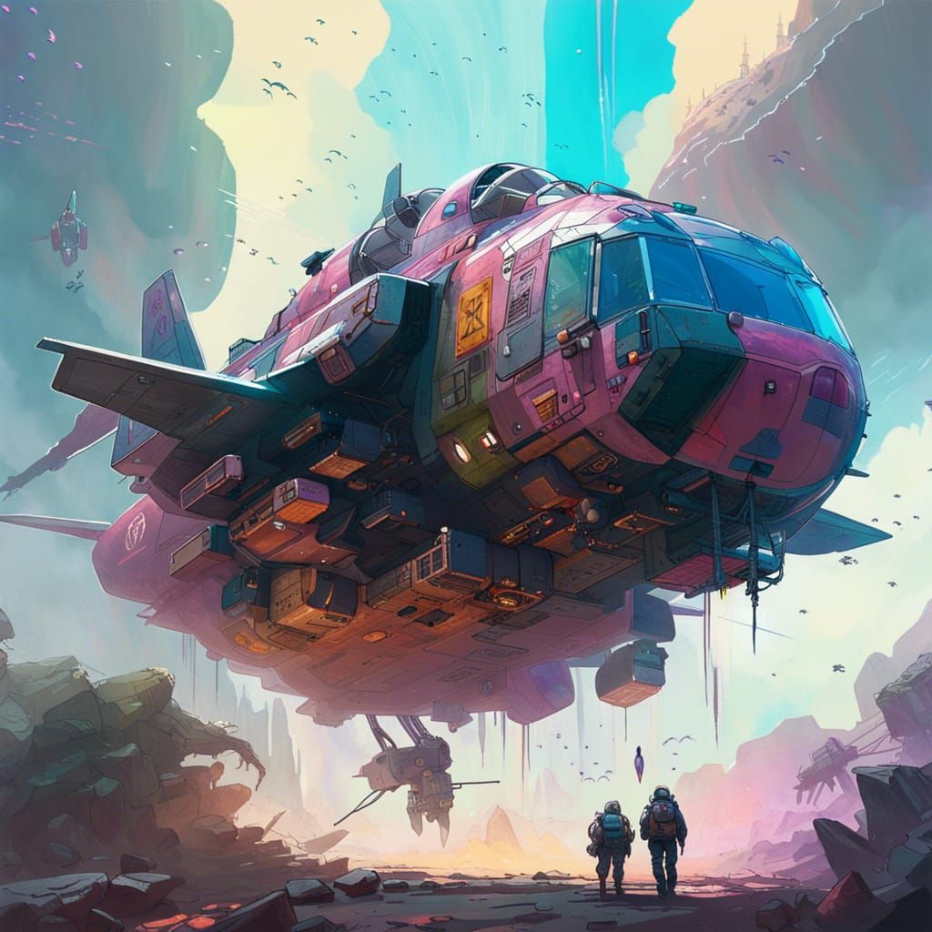 Military dropship entering the atmosphere - SDXL Edition, ver. 3 - AI ...