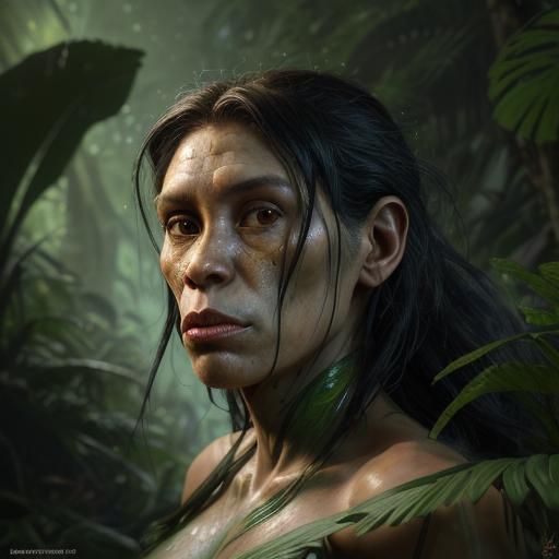an endangered half ape half woman ape, discovered in the rainforest ...