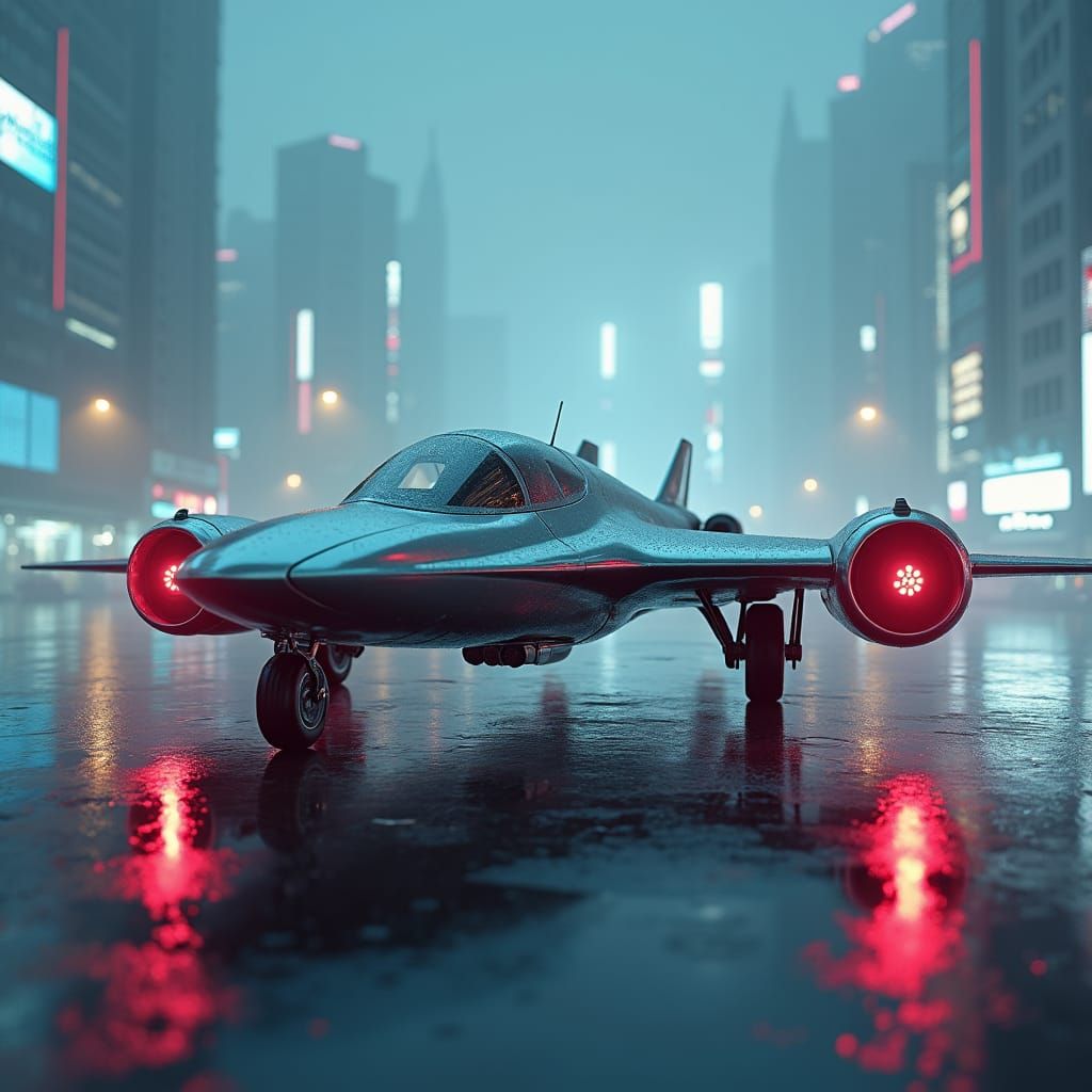 futuristic self driving plane - Sleek Futuristic Self-Drivi...