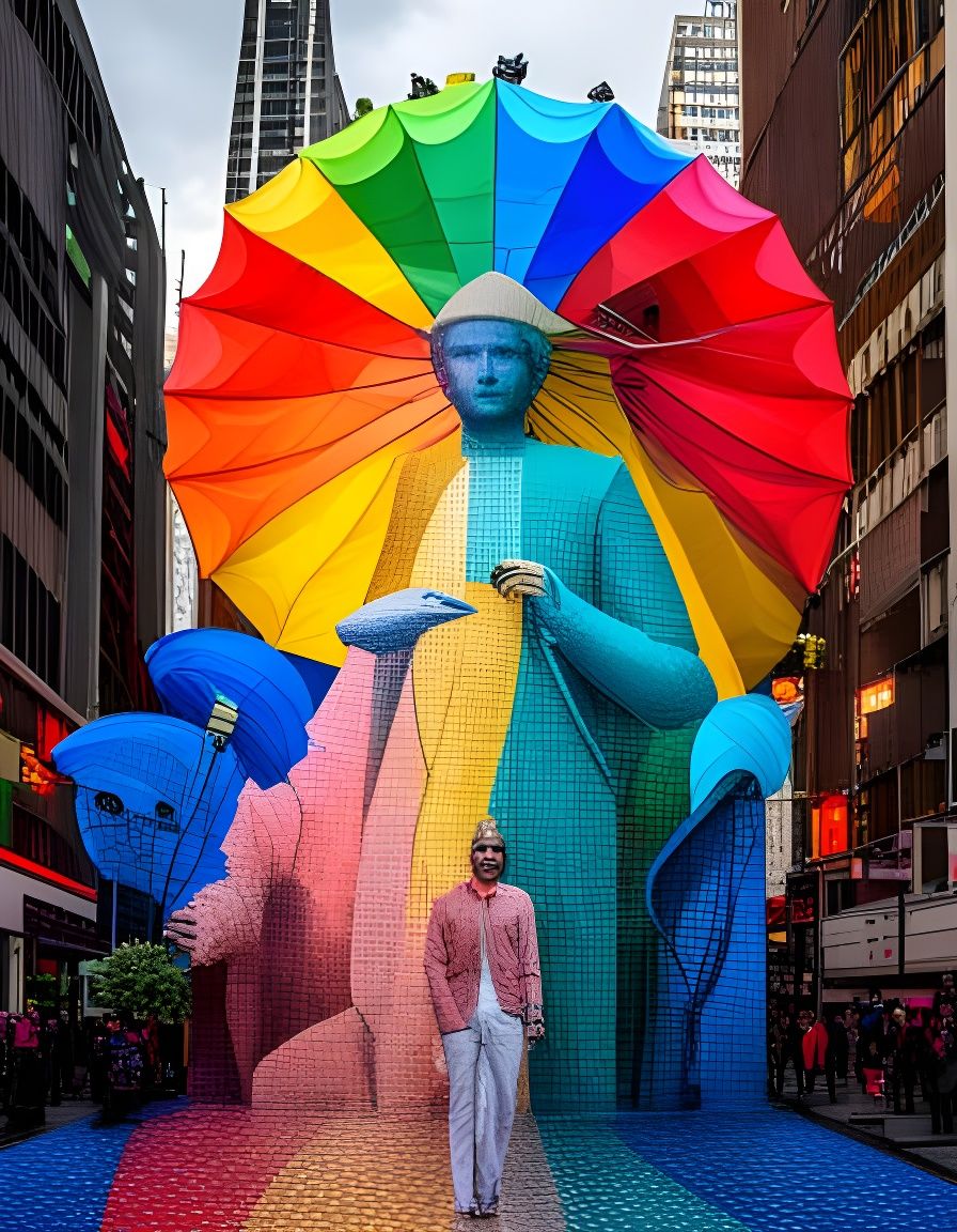 Rainbow Statue - AI Generated Artwork - NightCafe Creator