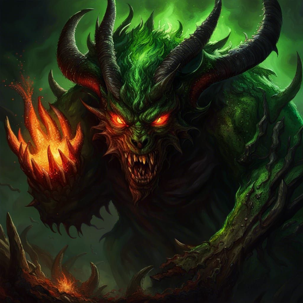 Demon entity, demonic beast, luciferian monstrosity, hell brute ...