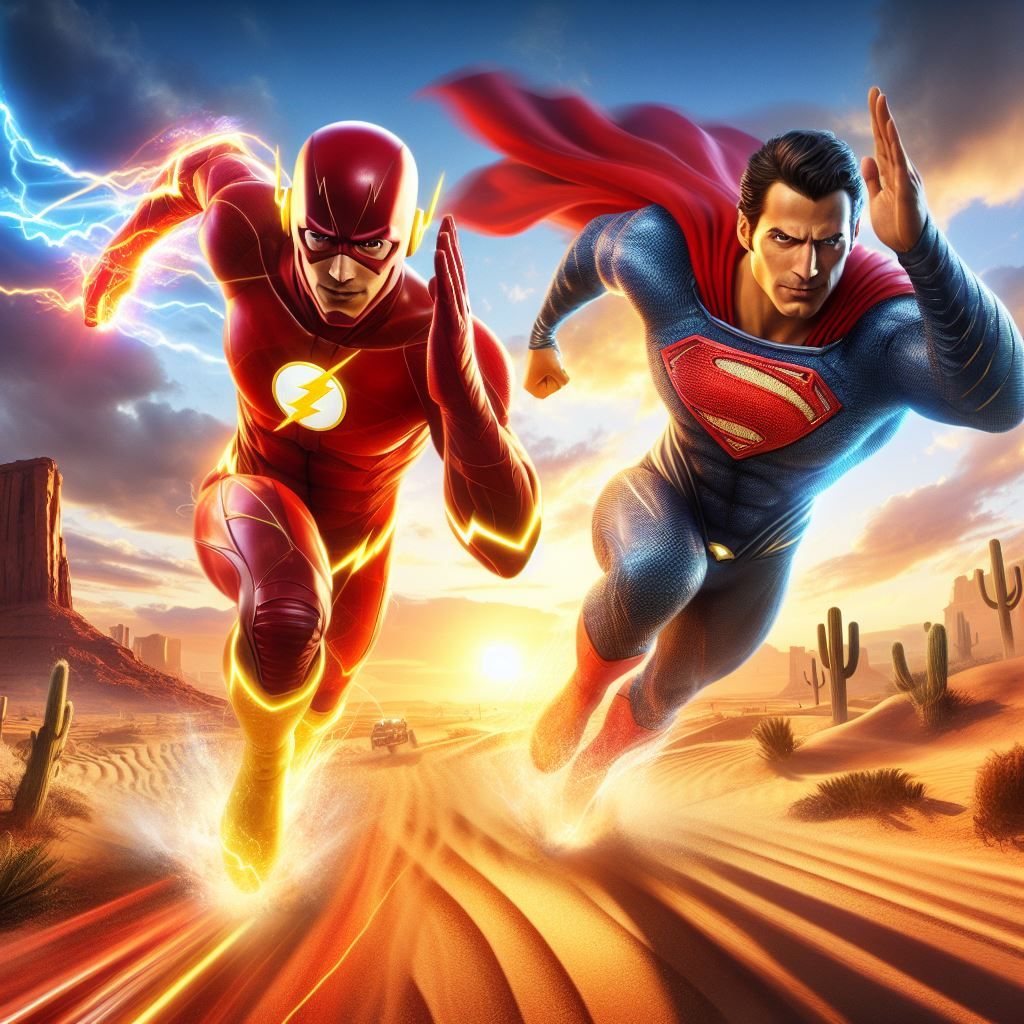 The Flash vs Superman - AI Generated Artwork - NightCafe Creator