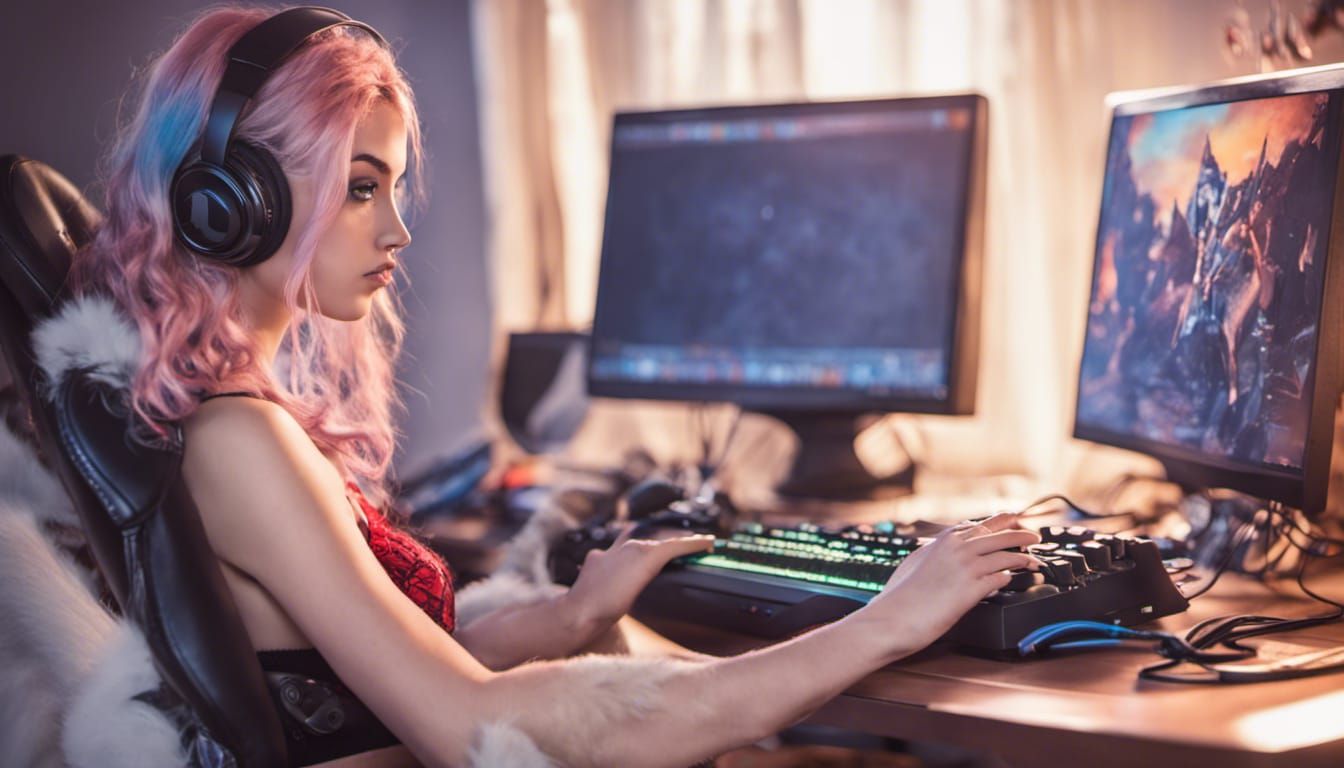 Gamer Girl 04 - AI Generated Artwork - NightCafe Creator