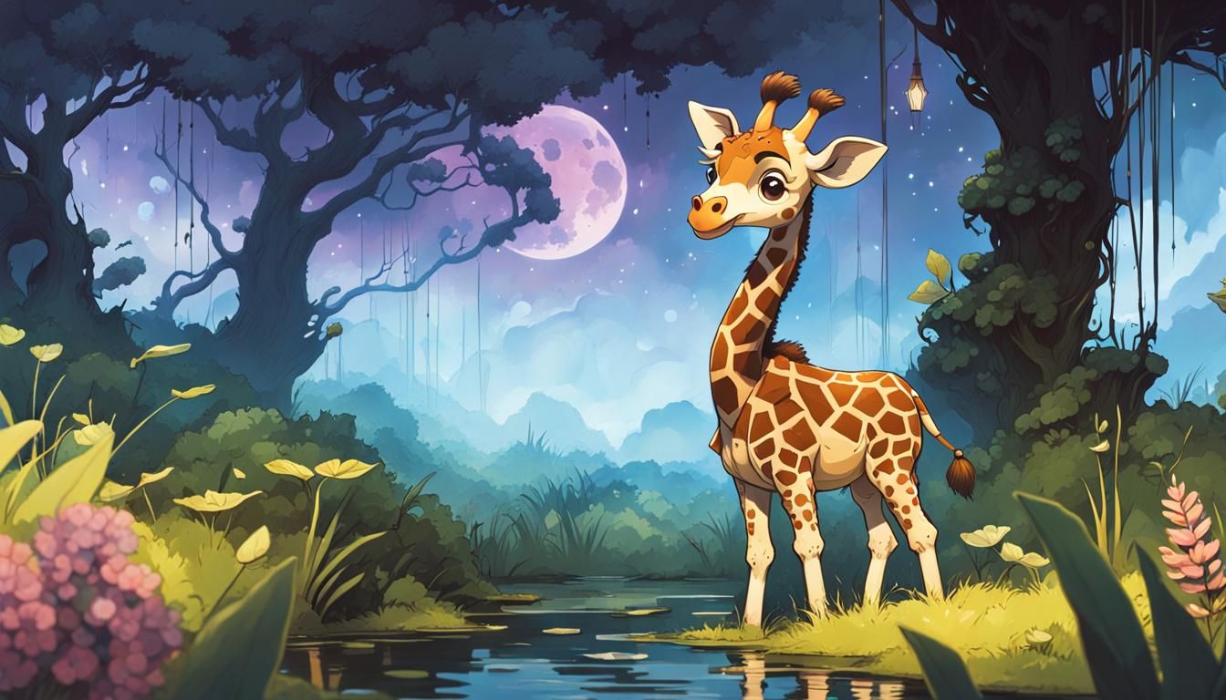 Giraffe and Sky - AI Generated Artwork - NightCafe Creator