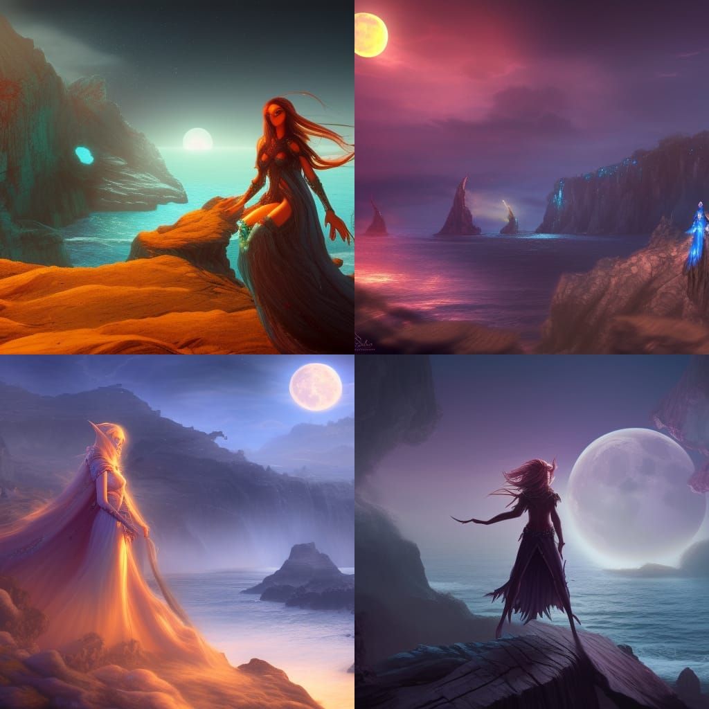 Elf ghost on cliff - AI Generated Artwork - NightCafe Creator