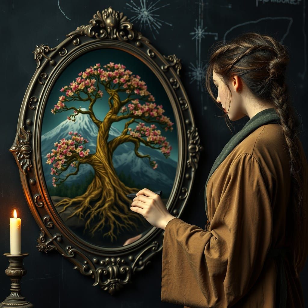 Ethereal Alchemist Creates Majestic Tree Scene wit... - AI Art