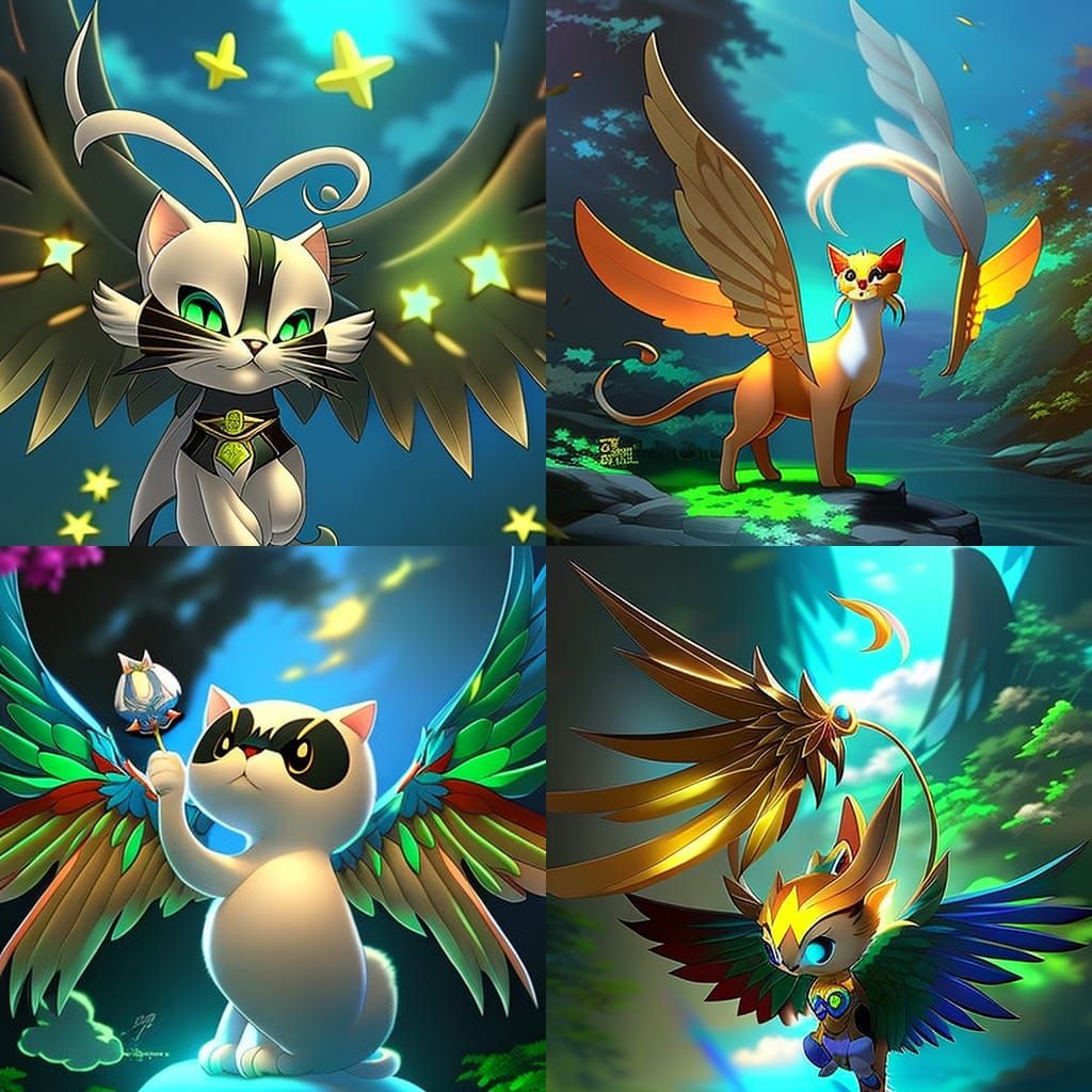 Winged kitty cat - AI Generated Artwork - NightCafe Creator