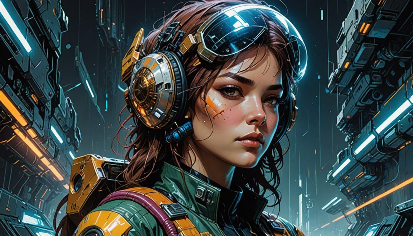 Starfighter pilot - Cyberpunk Starfighter Pilot in Neuronpu...