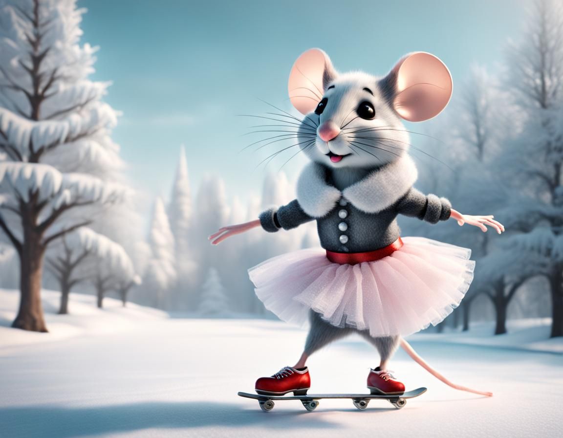 Happy Skating Mouse - AI Generated Artwork - NightCafe Creator