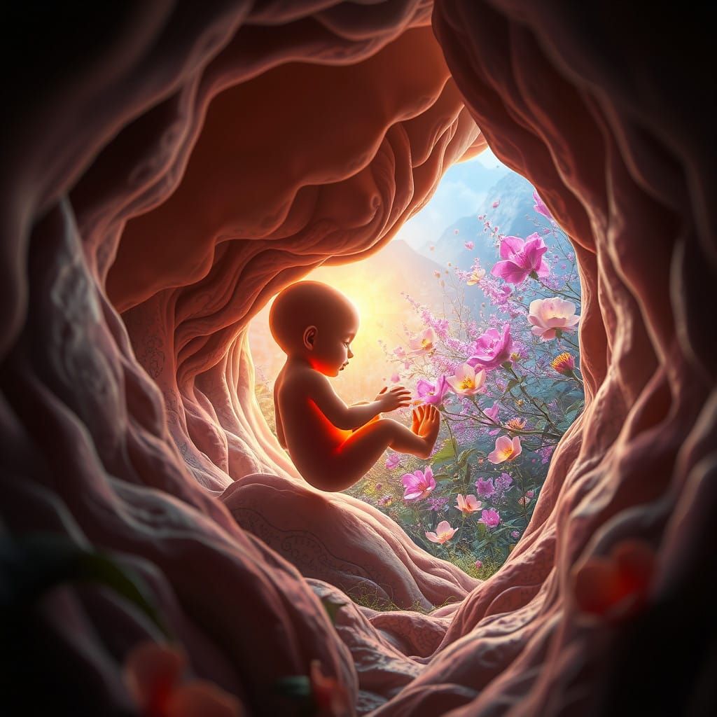 Fetus Discovers Enchanted World in Womb - AI Art